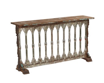 Teakwood Console Table Made From Antique Indian Architectural Elements ...