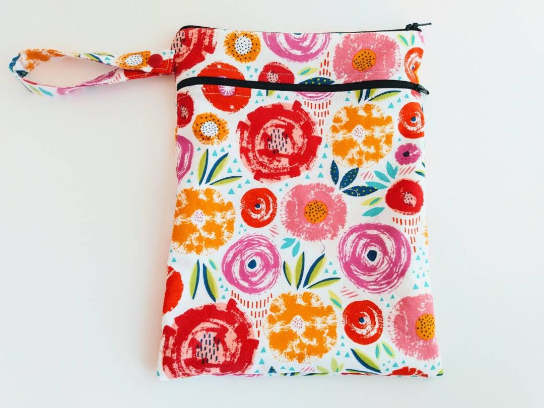 Floral Cotton Wet Bag With Waterproof PUL Lining - Etsy