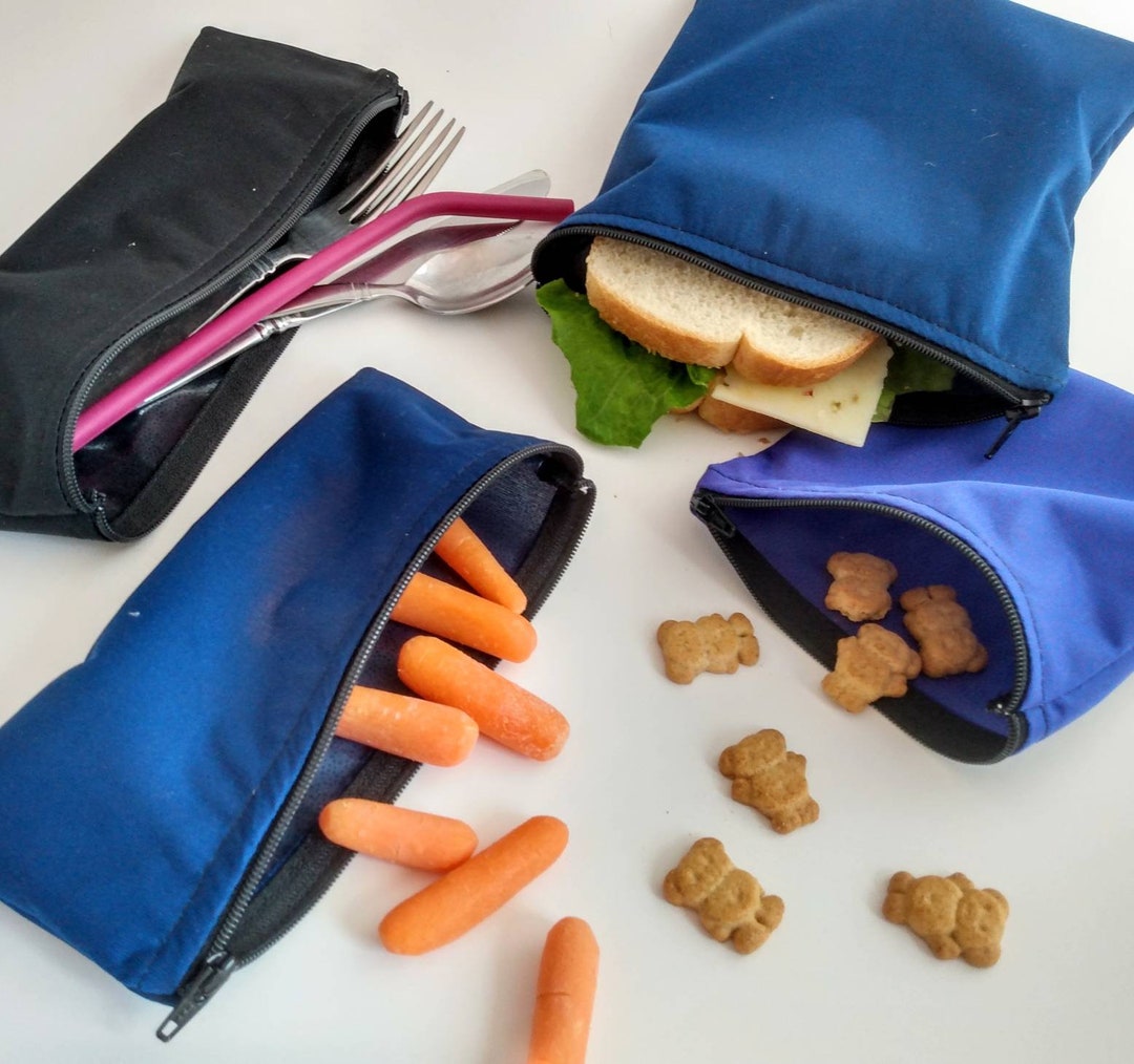 4 Sizes! Eight Colors! Reusable Zipper Snack Bags, Zipper Sandwich Bags ...