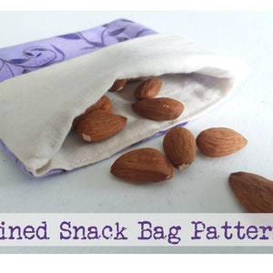 Snack Bag Pattern, Snack Bag Tutorial, Wet Bag Tutorial, Lined Wet Bag ...