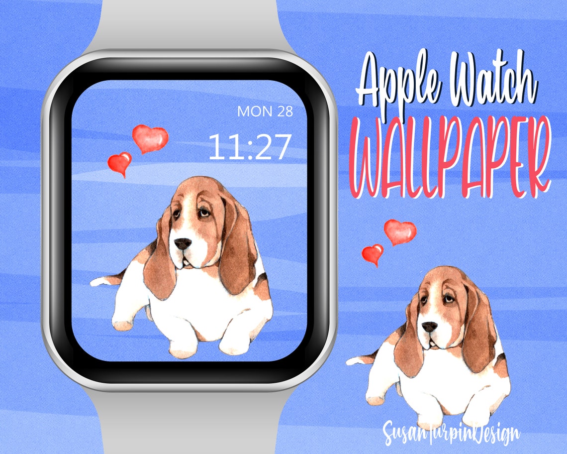 Basset Hound Apple Watch Face Wallpaper (digital Download) - Etsy