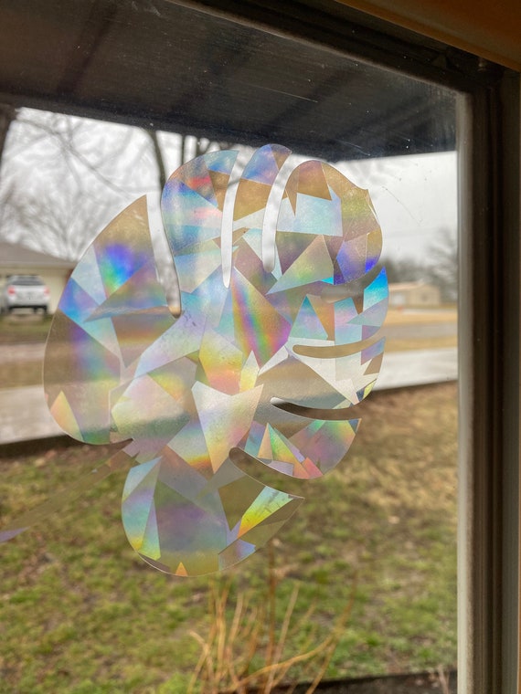 Monstera-prismatic Rainbow Window Sticker - Etsy