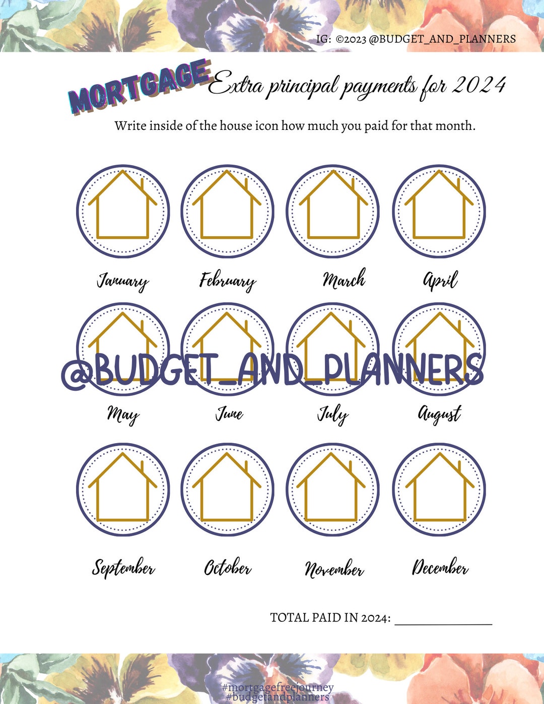 Mortgage EXTRA Payments Chart - Etsy