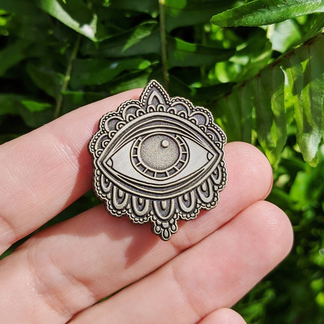 Ornamental Eye Third Eye Evil Eye Brass Pin 1.25" - Etsy