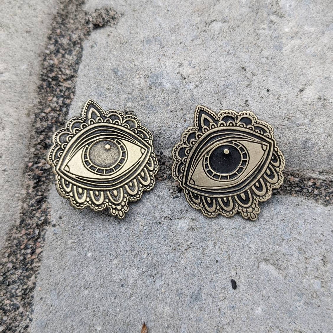 Ornamental Eye Third Eye Evil Eye Brass Pin 1.25 - Etsy