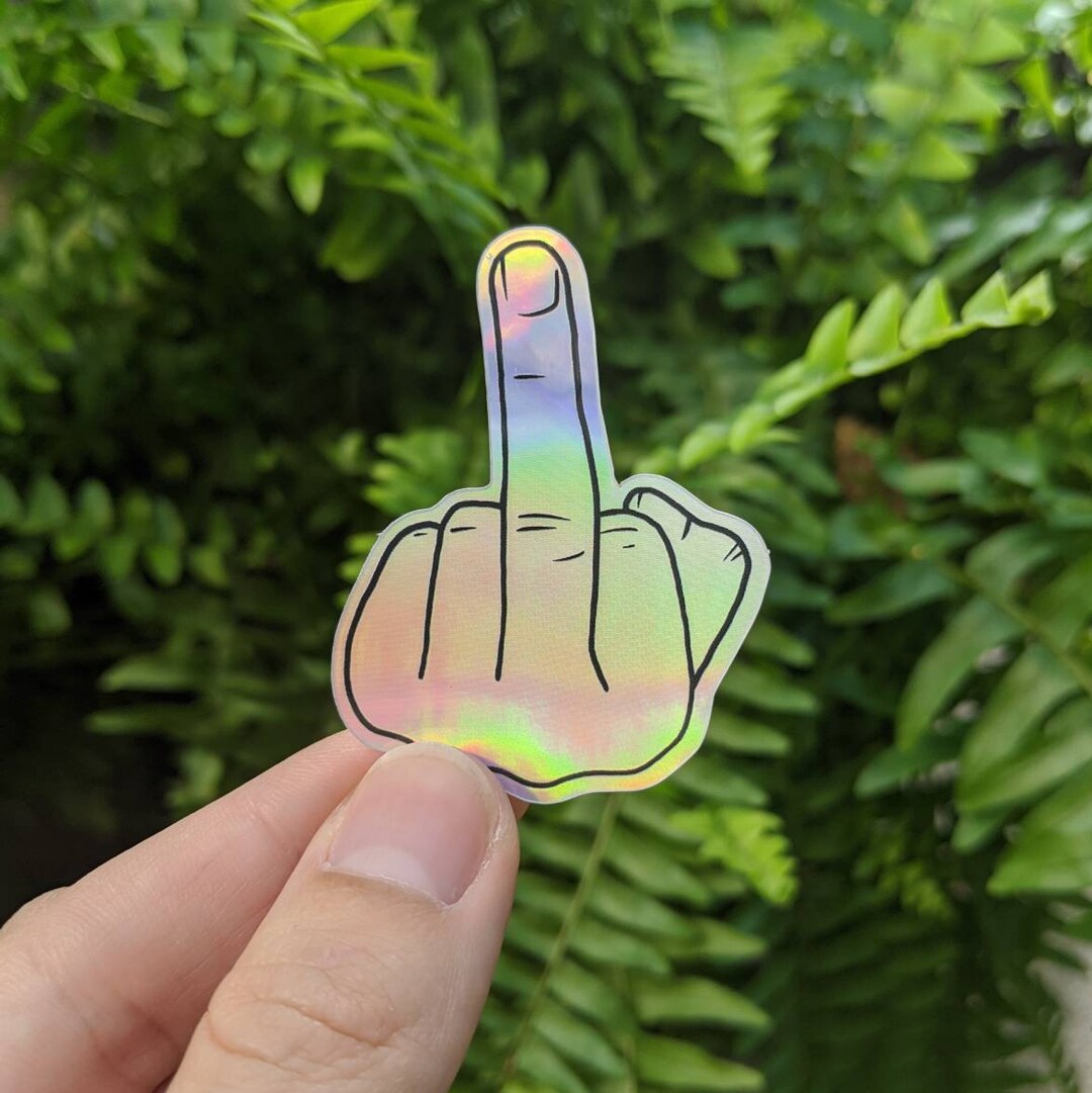 The Finger Holographic Middle Finger Sticker 1.5 X 2 - Etsy
