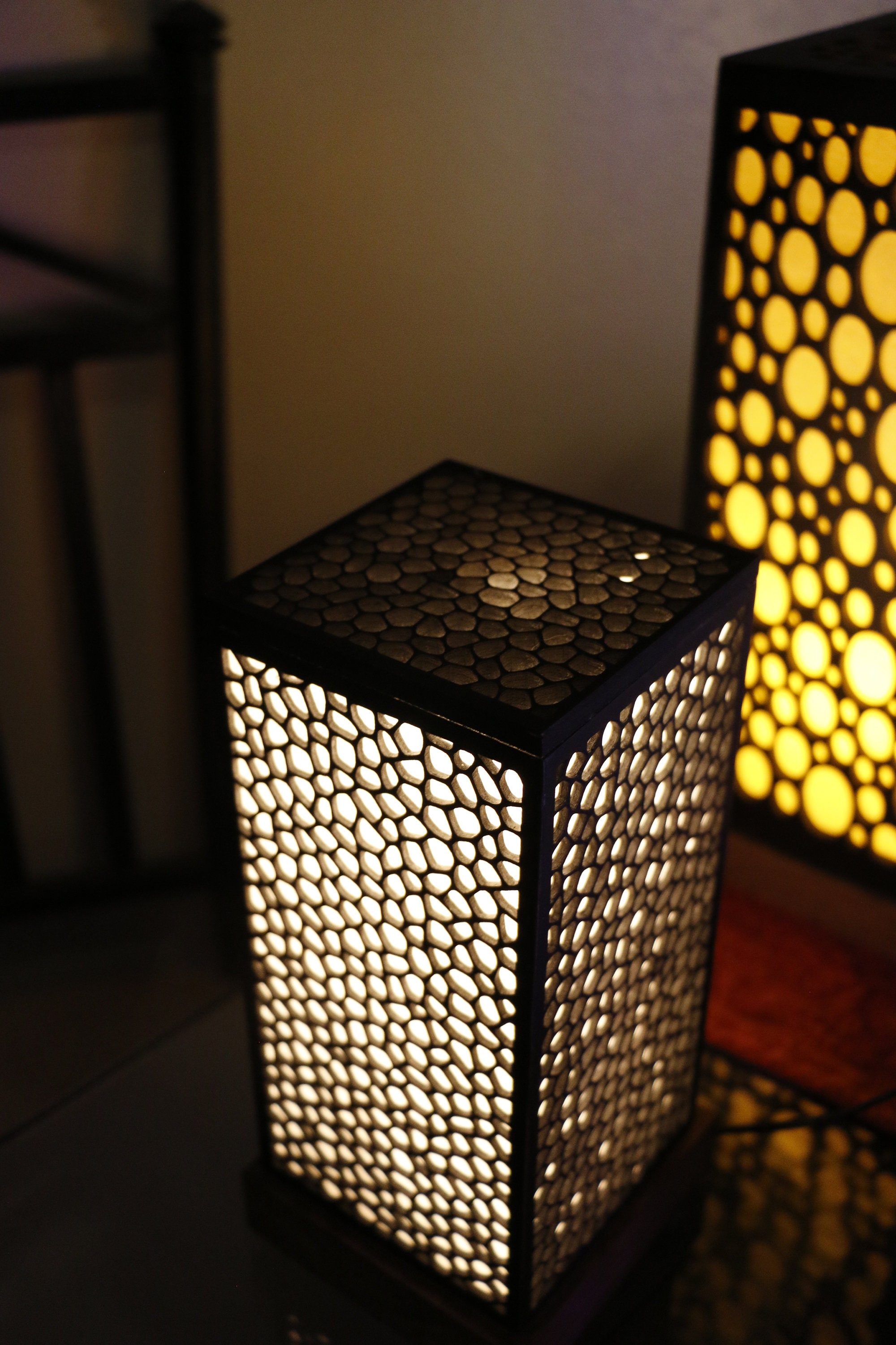 Decorative Table Lamps With Rice Paper Shades - CNC and Laser Cut - Etsy
