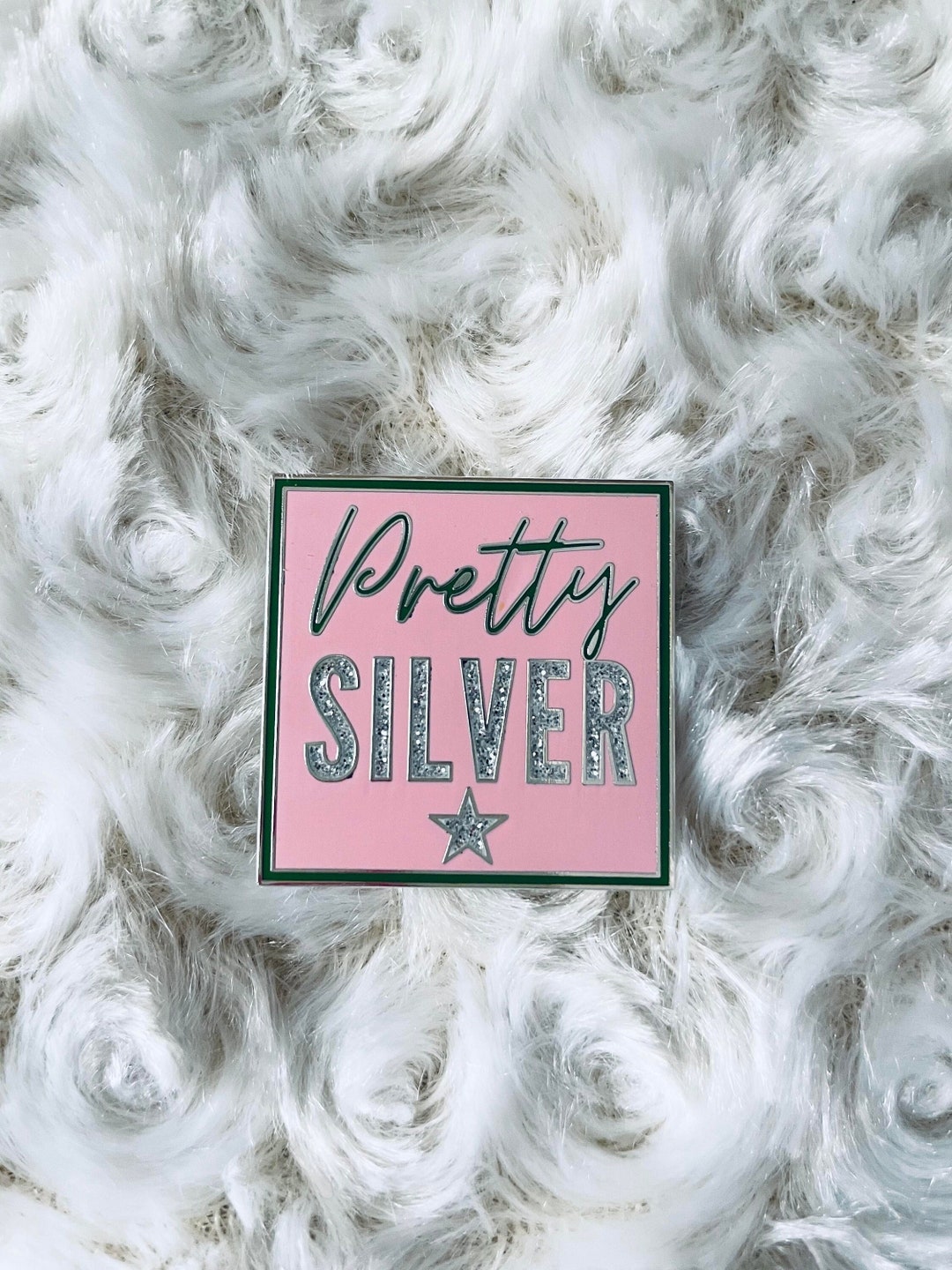 Pretty Silver Enamel Lapel Pin - Etsy