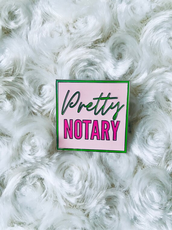 Pretty Notary Enamel Lapel Pin | Etsy