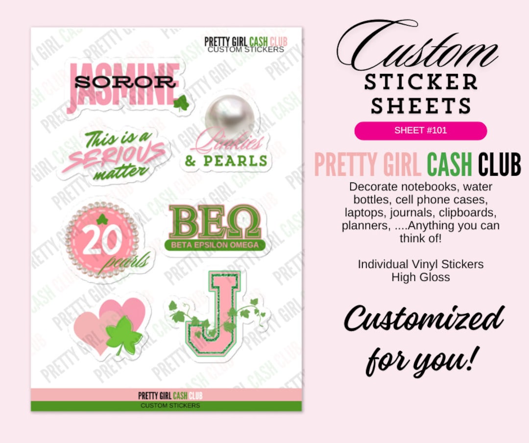 Pretty Girl Custom Sticker Sheet #101 - Etsy