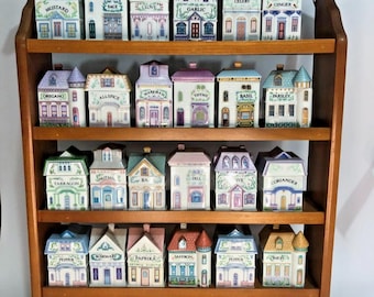 Vintage LENOX SPICE VILLAGE Complete Set With Wooden Rack 24 Porcelain ...