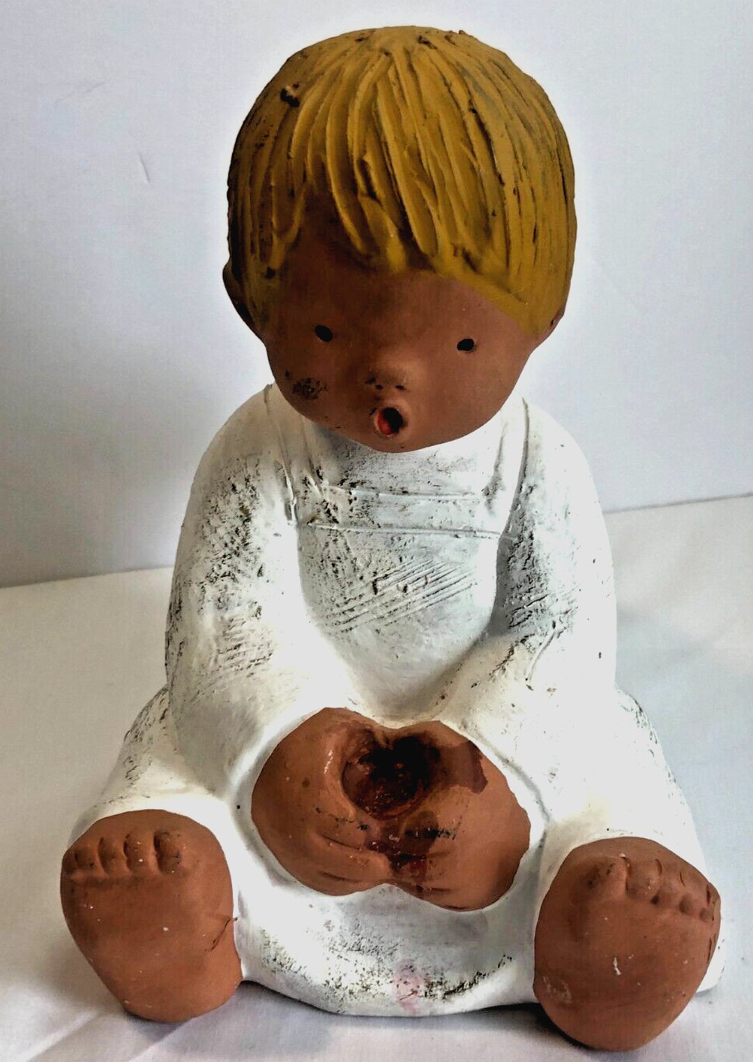 Vintage Original Singer Engel Angel Jullar Terra Cotta Boy Choir Figure ...