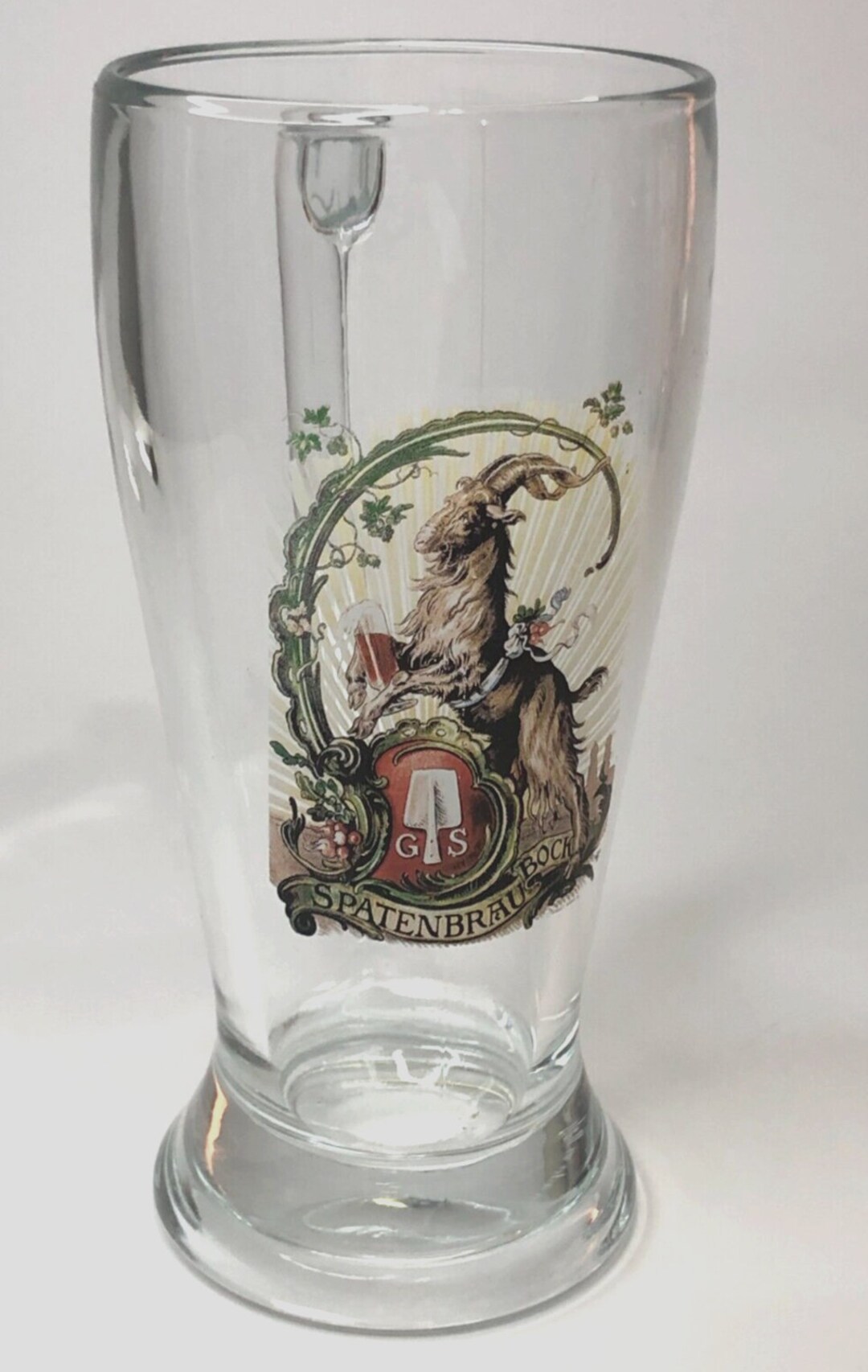 Spatenbrau Bock .5L Germany Beer Mug Glass Goat Radish Made in Italy ...