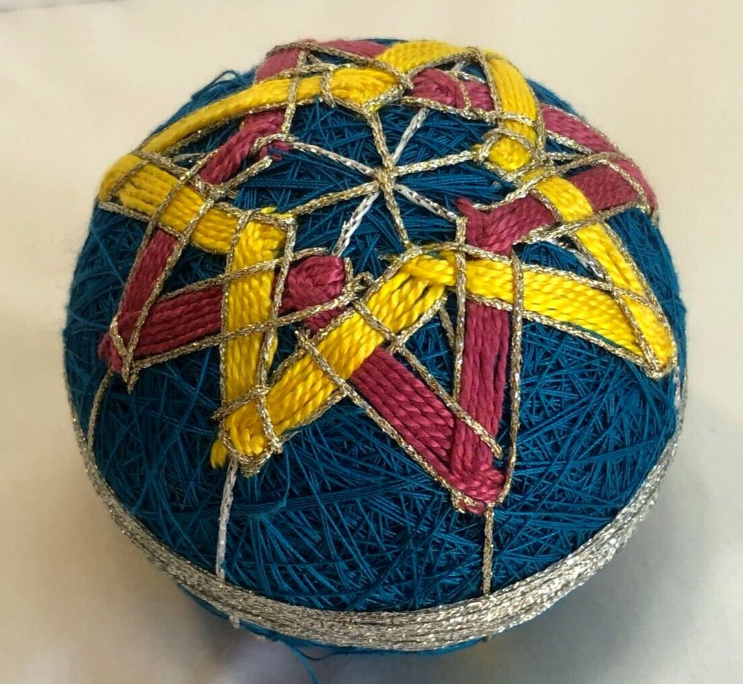 Vintage Temari Ball Japanese Traditional Folk Art Handmade - Etsy