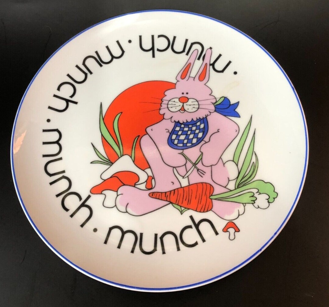Animal Antics by Sandy Traub for Taste Setter Sigma Plate Rabbit Munch ...