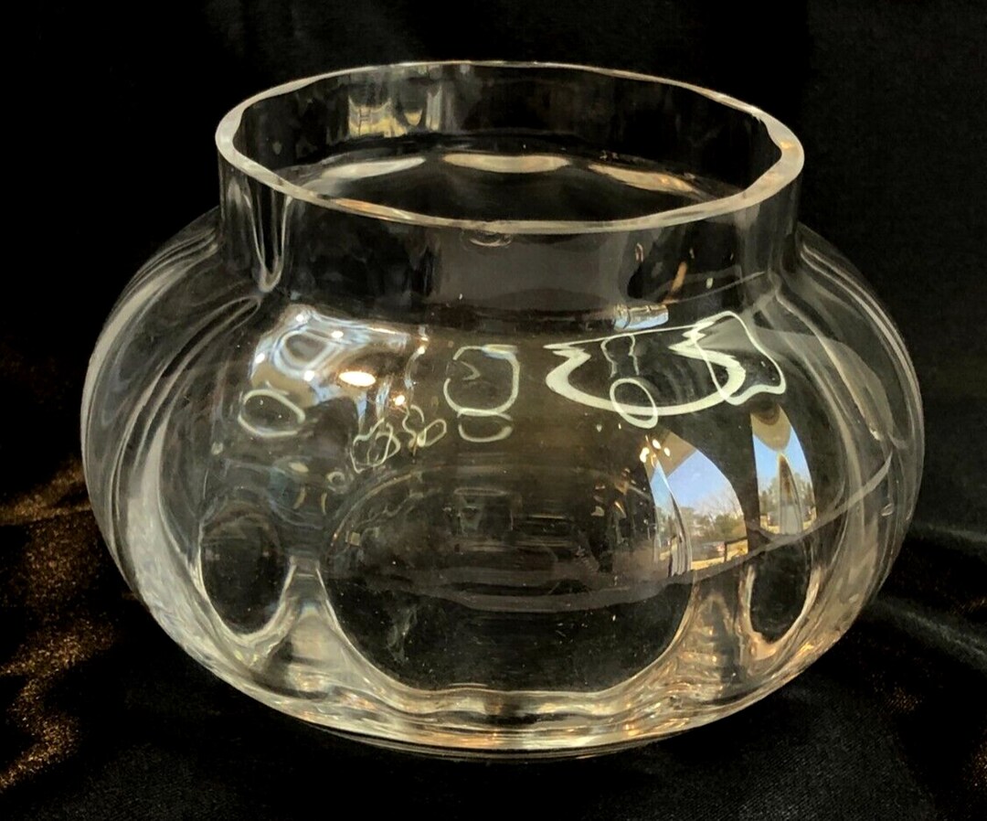 Wedgwood 3 Devon Crystal Candy Box Rose Bowl No Lid Clear Heavy Optic ...