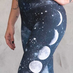 Moon Phases Athleisure Leggings With Zodiac Constellations - Etsy
