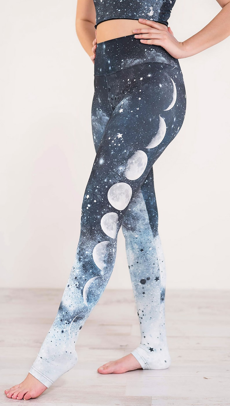 Moon Phases Athleisure Leggings With Zodiac Constellations - Etsy