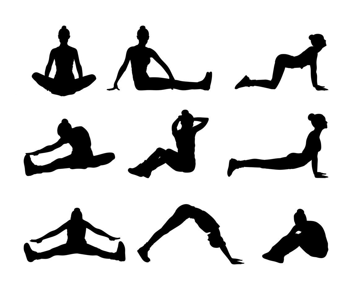 Woman exercising vectors Bundle svg silhouette cut | Etsy