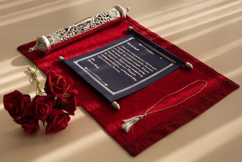 Personalized Royal Scrolls (navy Blue Silver) | Beautiful Hand-crafted ...