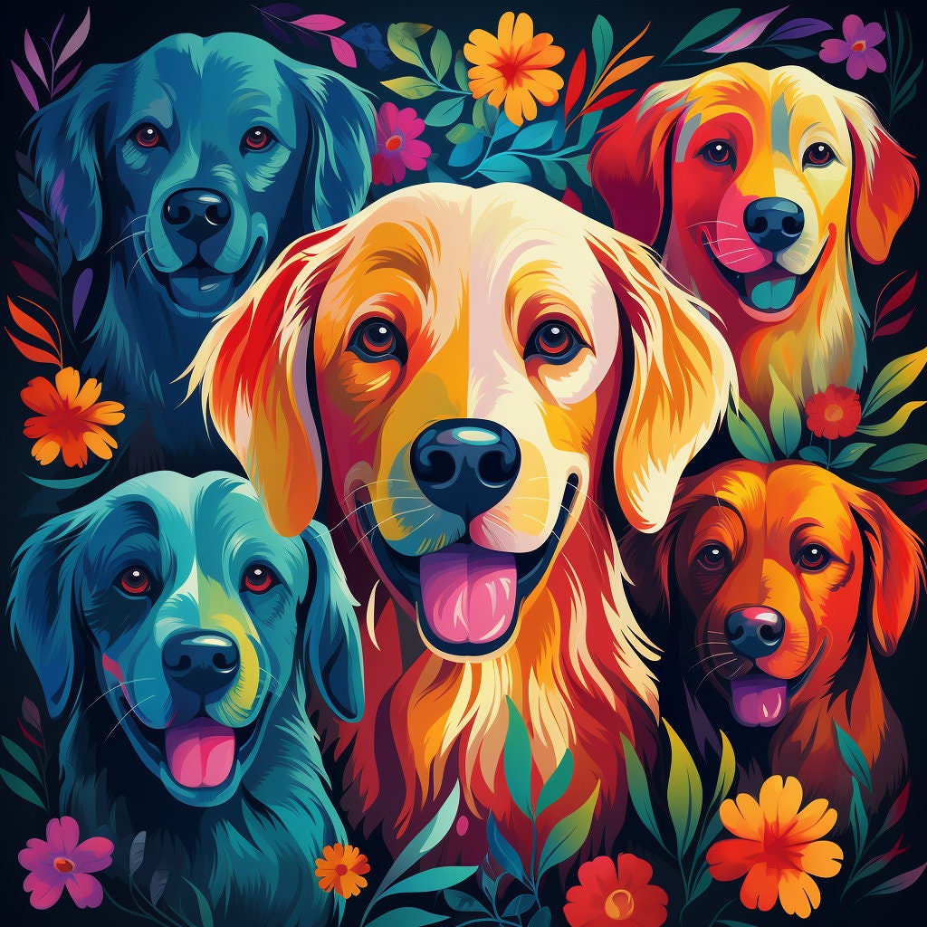 Golden Retriever Patterns Unique Digital Design for Home Decor, Craft ...