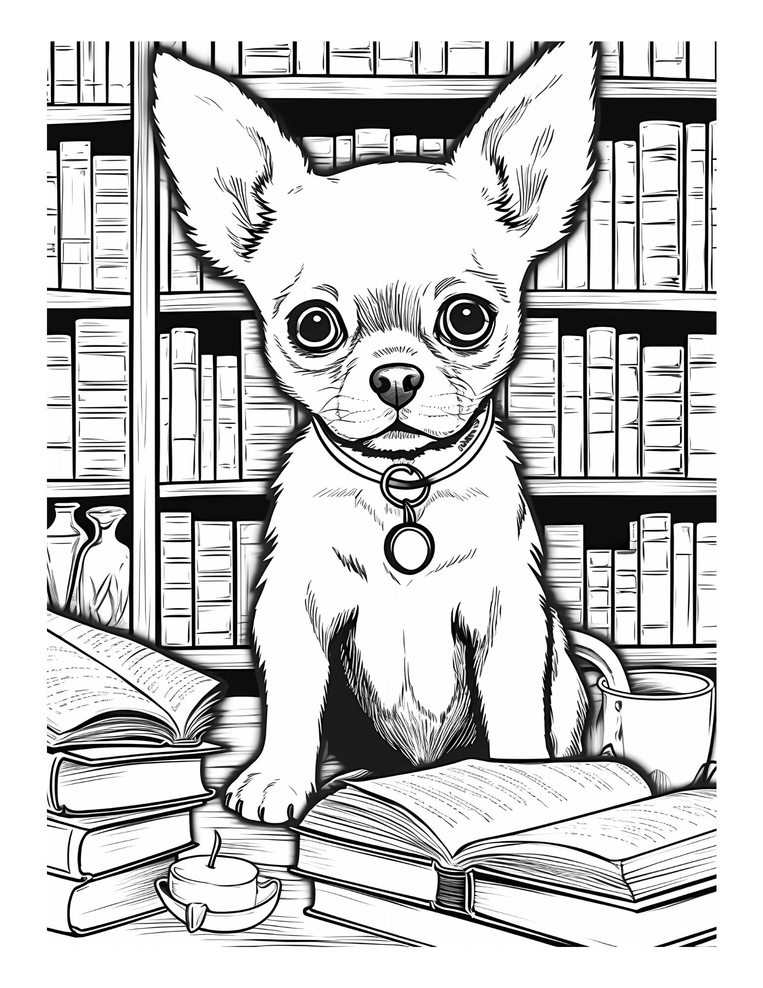 Delightful Chihuahua Coloring Book: Stress-relieving and Fun 40-page ...