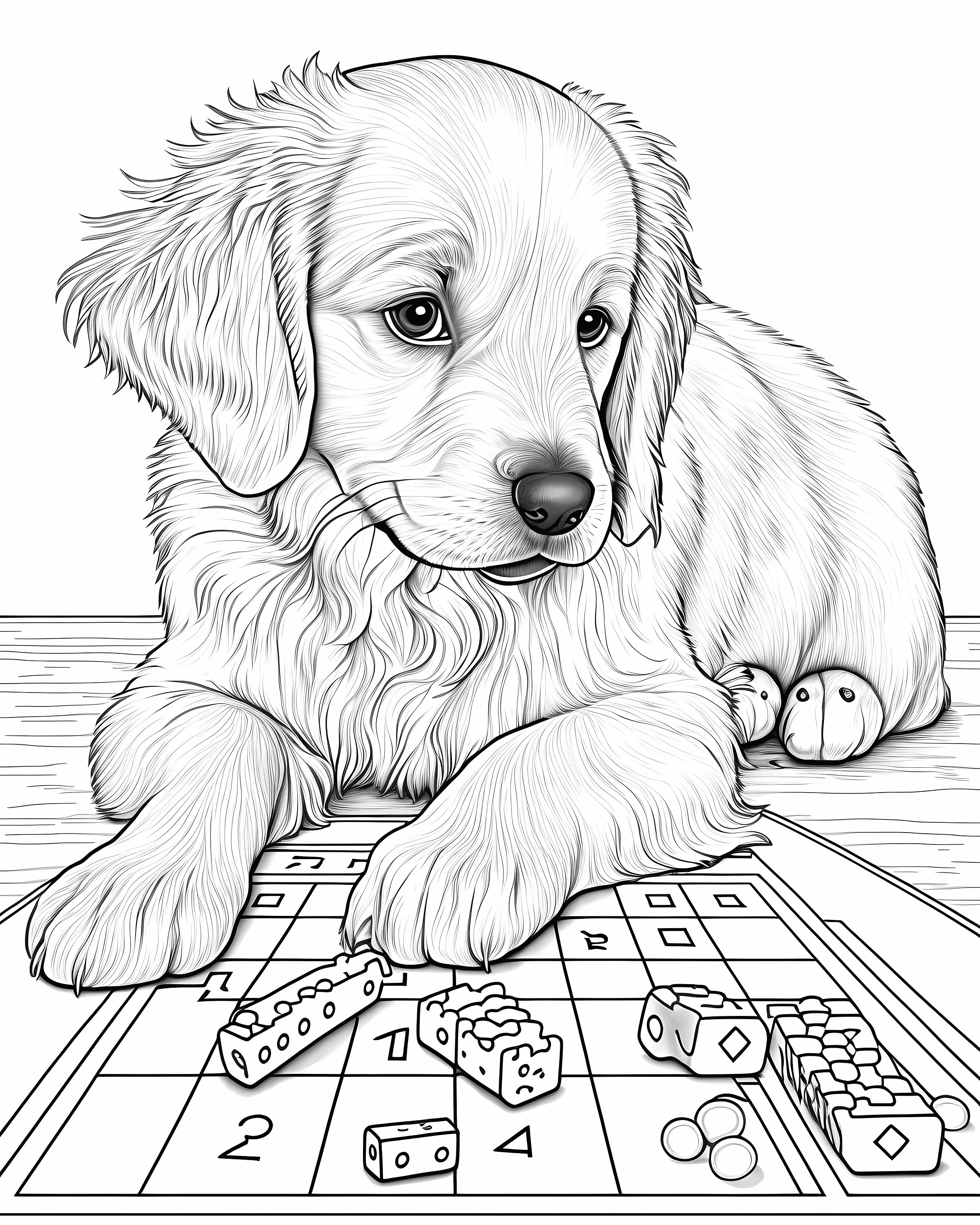 Golden Retriever Coloring Book: 37 Designs for Kids, Adults, and Dog ...