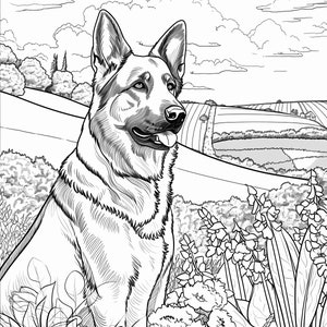 German Shepherd Wonders: A Delightful 50-page Coloring Book for Dog ...