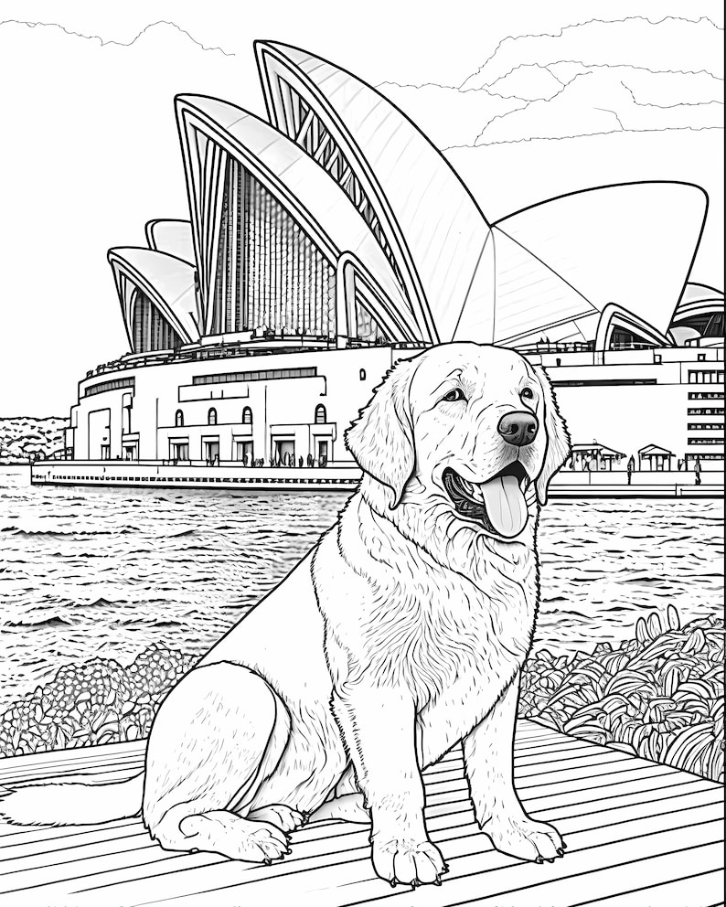 Golden Retriever Coloring Book: 37 Designs for Kids, Adults, and Dog ...