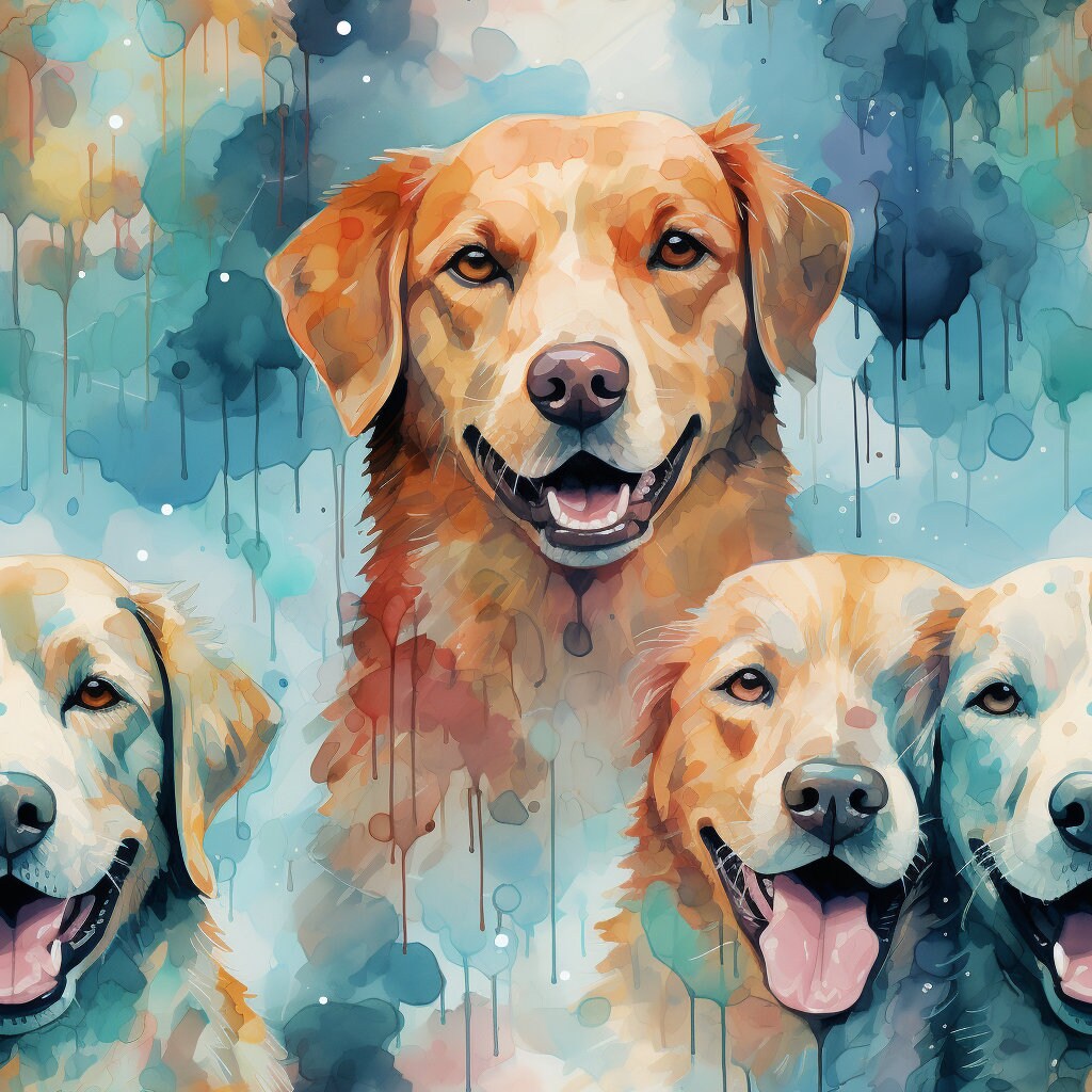 Golden Retriever Patterns Unique Digital Design for Home Decor, Craft ...