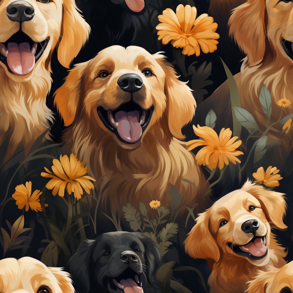 Golden Retriever Bundle Unique Patterns & Coloring Book - Etsy