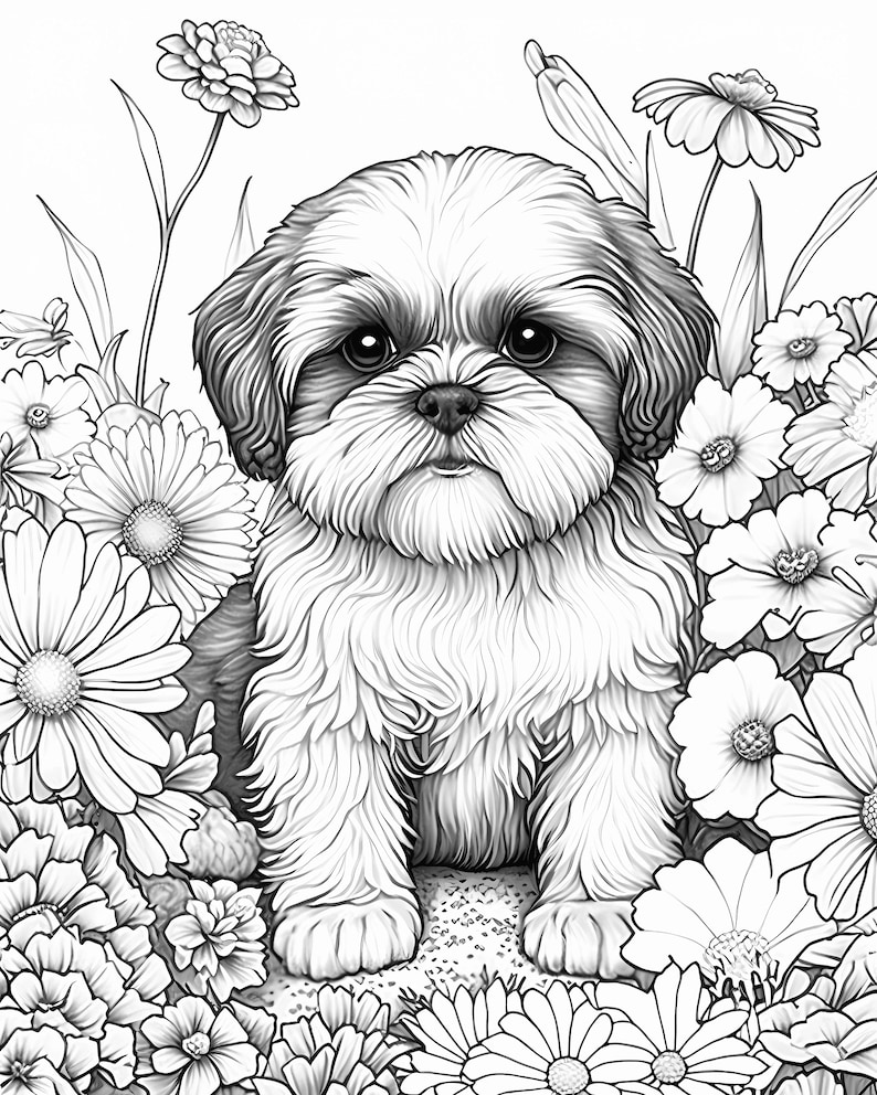 Printable Digital Coloring Book for Kids and Adults Animal Greyscale ...