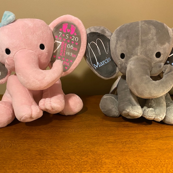 Birth Stats Elephant - Etsy