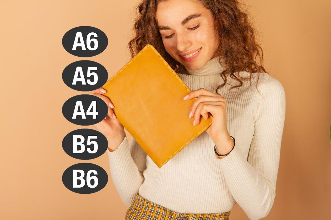 Yellow Leather Journal Cover A5,leather Notebook Cover A5,leather ...