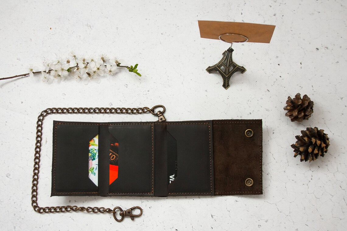 Wallets for Men Leatherwallet Chain Custombiker Walletblack | Etsy