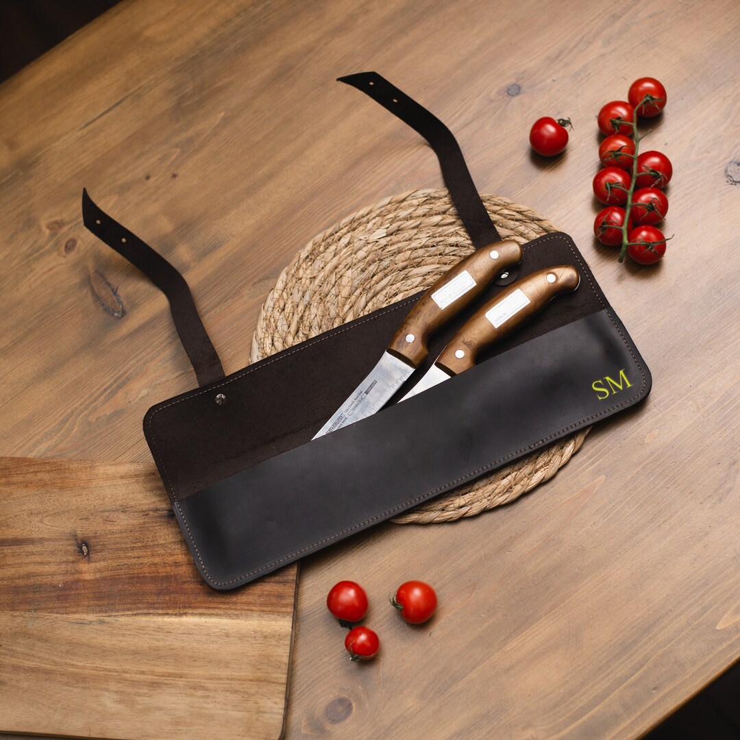 Personalized Knife Case With Initials, Chef Gifts for Men, Leather ...