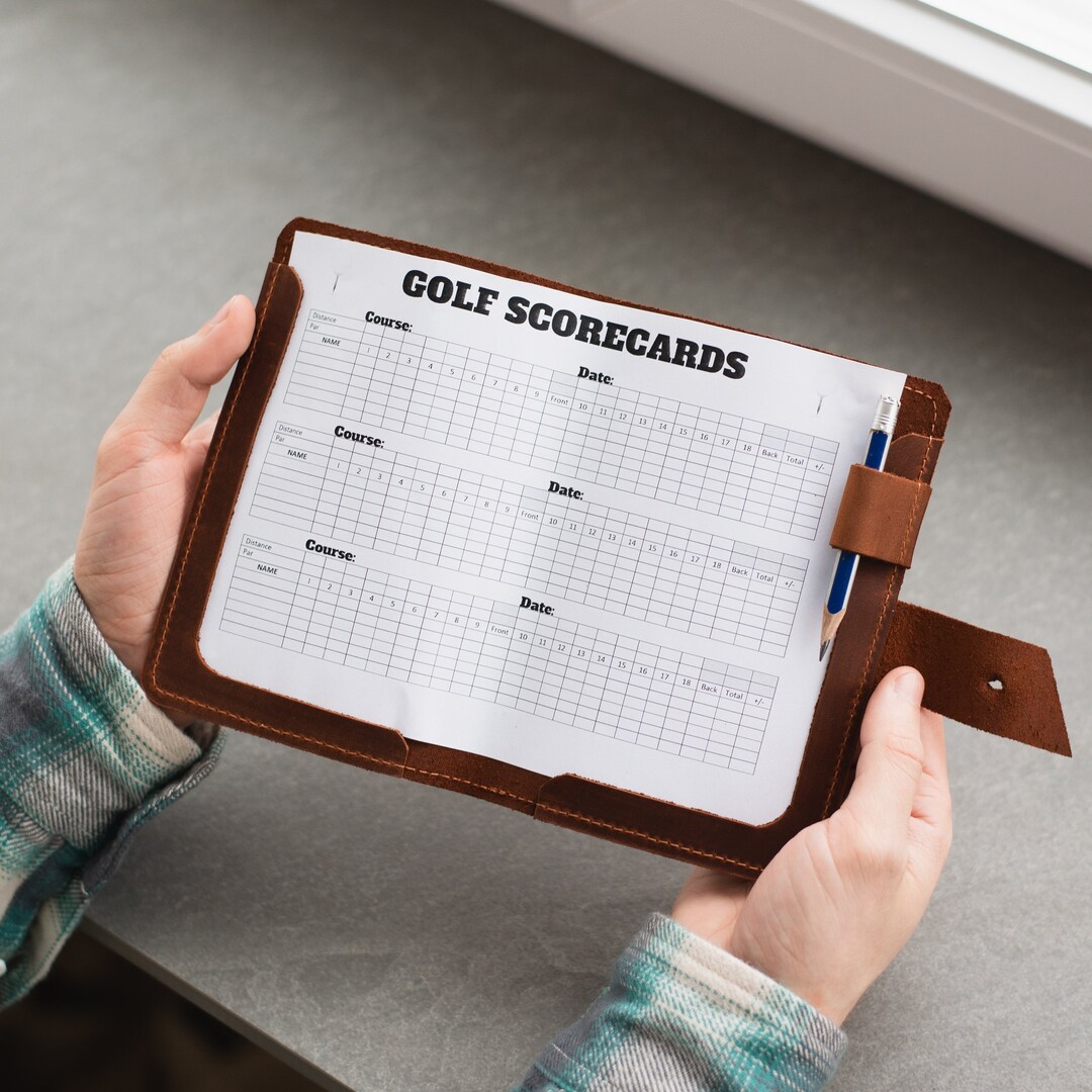 Leather Yardage Book Cover, Leather Golf Scorecard Holders, Golf Gifts ...