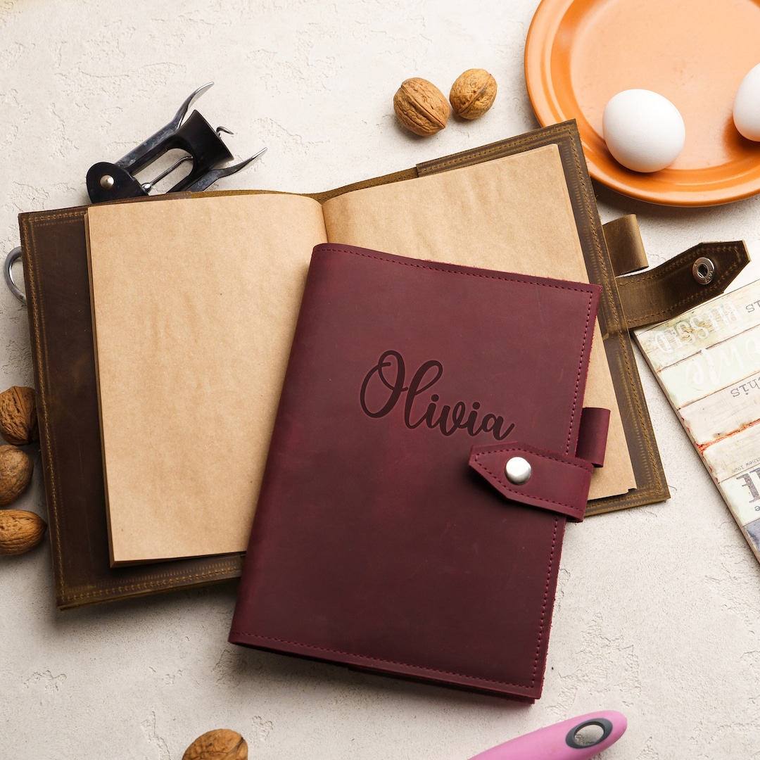 Womens Notebook With Name, B5 Notebook Cover, Leather Notebook Cover ...