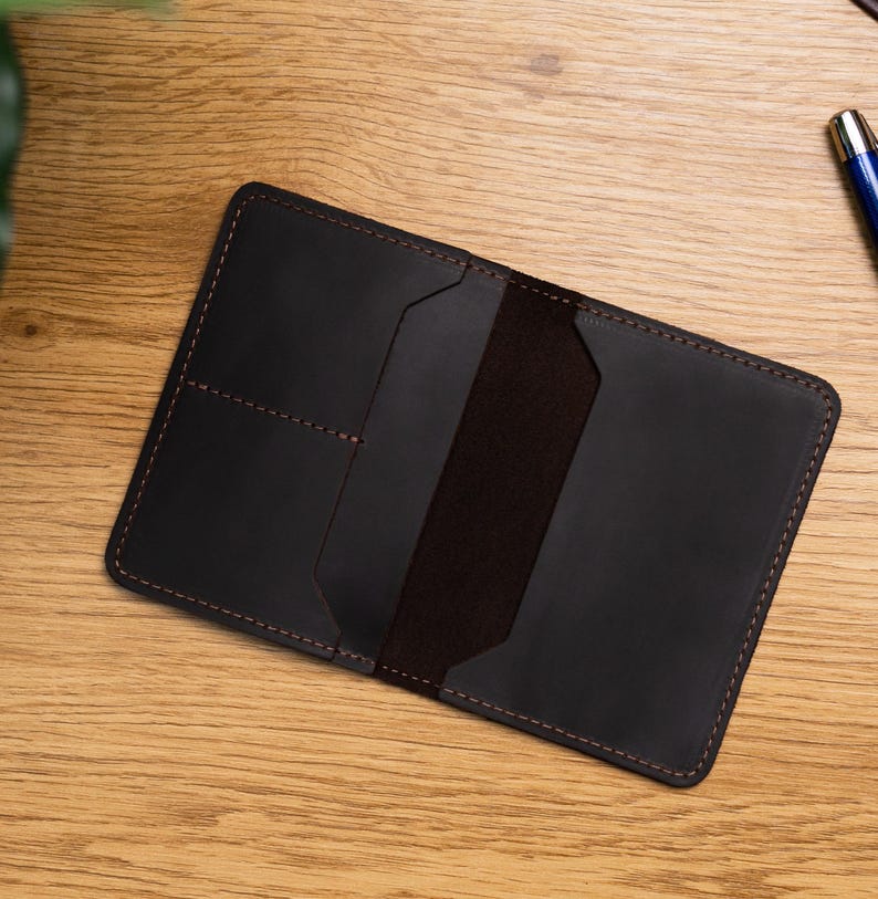 Leather Passport Cover With Card Slots, Leather Passport Holder Men ...