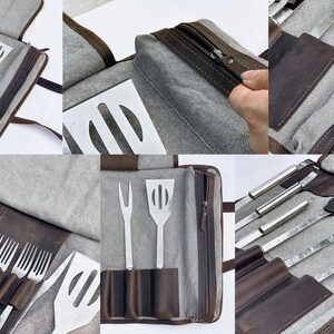 Canvas Grill Tool Holder,grill Tool Storage,custom Grill Roll,grill ...