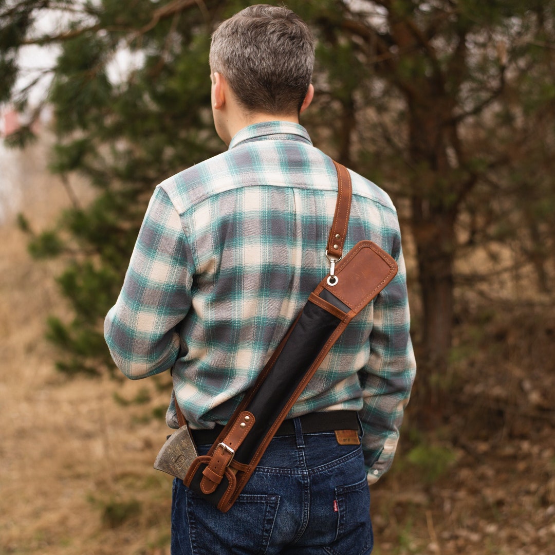Crossbody Axe Holder, Leather Axe Shoulder Carry, Axe Shoulder Bag, Axe ...