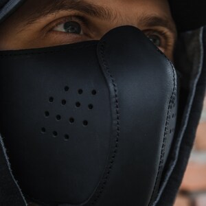 Leather Face Mask Adult,face Mask With Filter Pocket and Ties,mask With ...