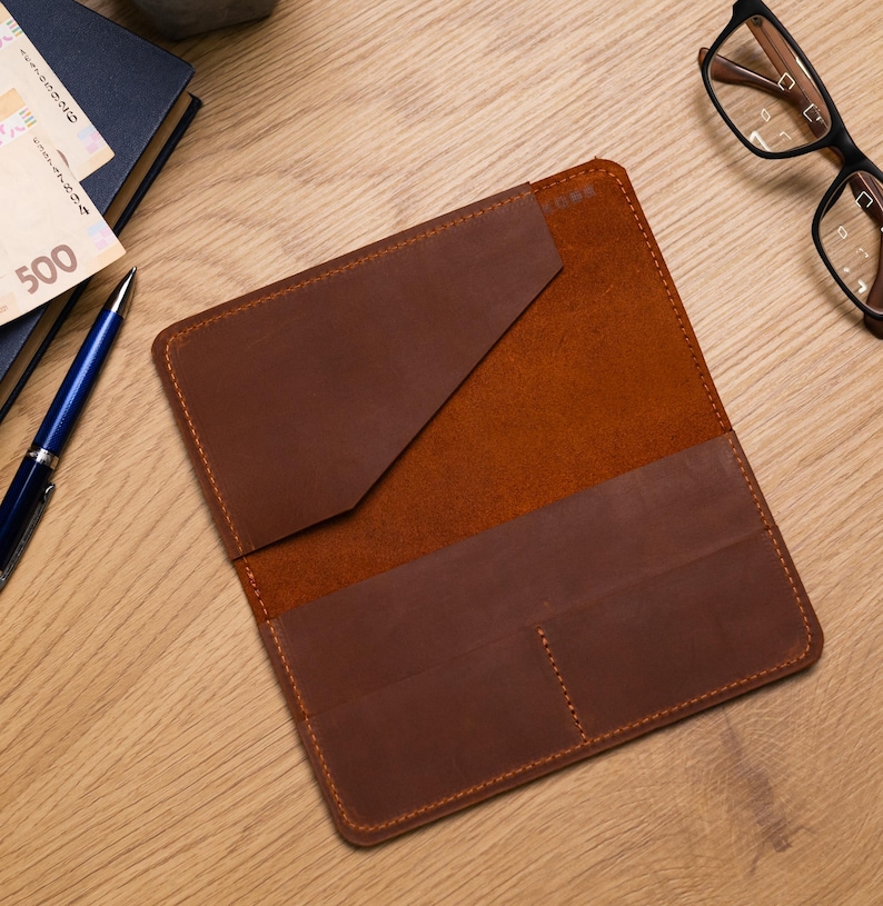 Leather Checkbook Cover Men, Leather Check Wallet, Checkbook Wallet Men ...
