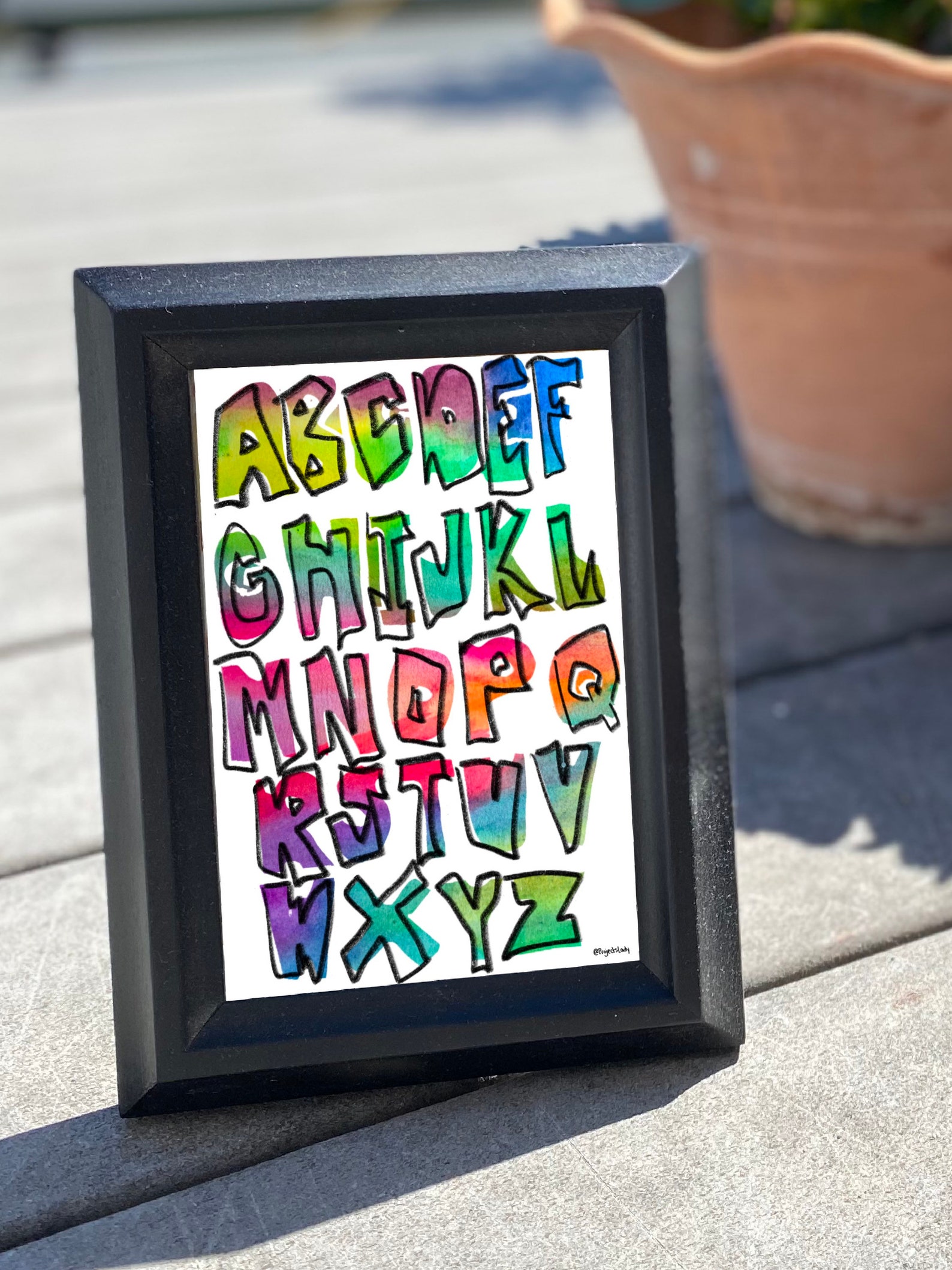 Funky Kids Alphabet Artwork, Nursery Art, Modern ABC Poster, Alphabet ...