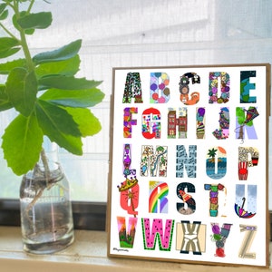 Kids Alphabet Artwork, Nursery Art, ABC Poster, Alphabet Art Letter ...