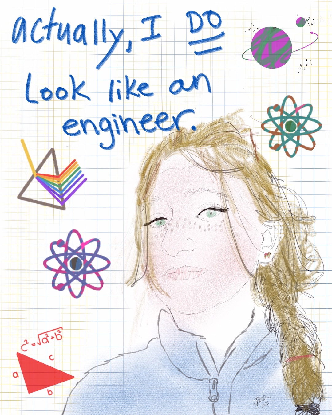 Women in Engineering Art Print, Woman Scientist Portrait, STEM ...
