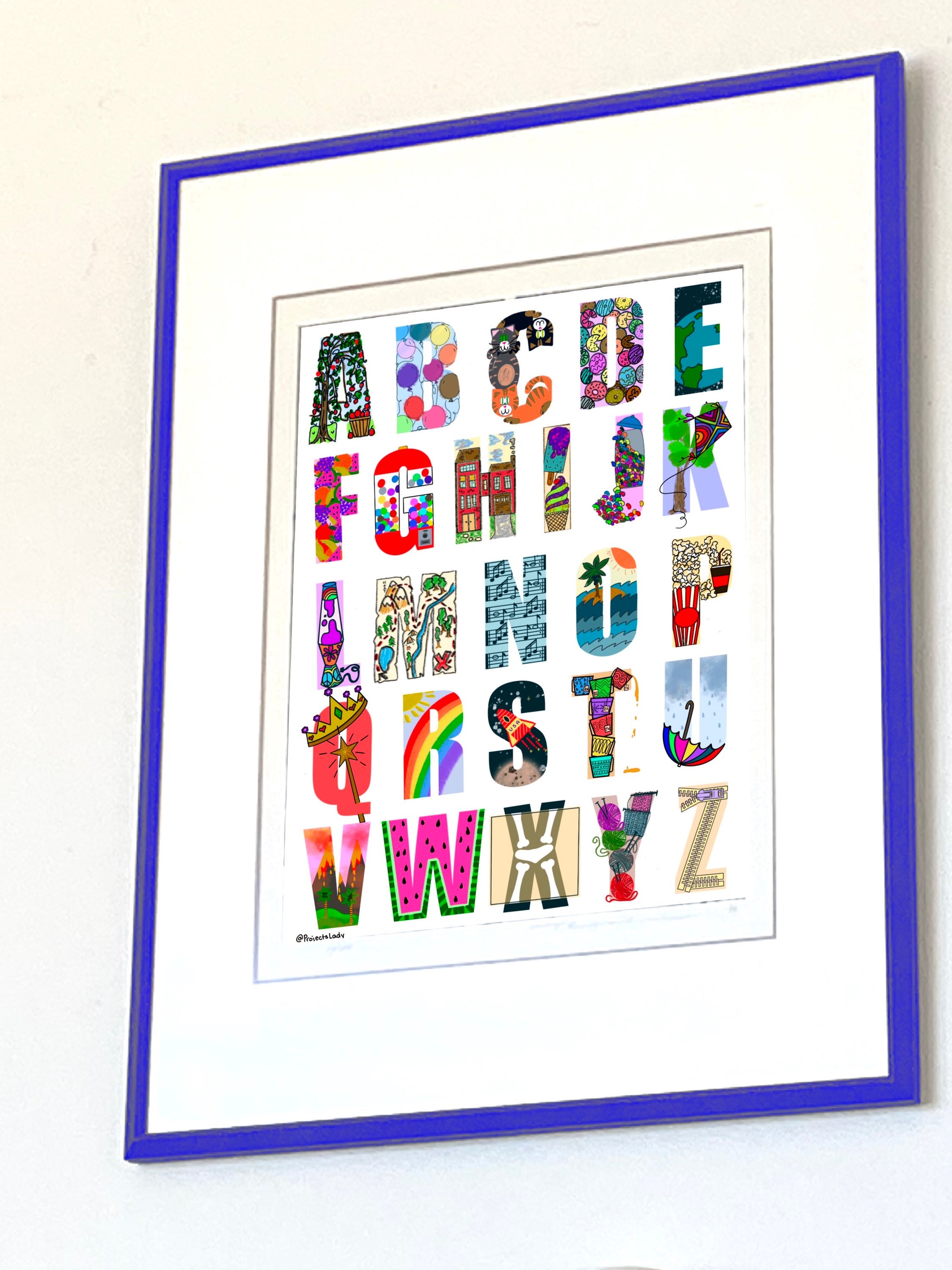 Kids Alphabet Artwork, Nursery Art, ABC Poster, Alphabet Art Letter ...