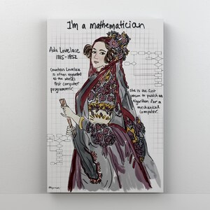Women in STEM Art Print, Ada Lovelace Portrait, Woman Coder Portrait ...