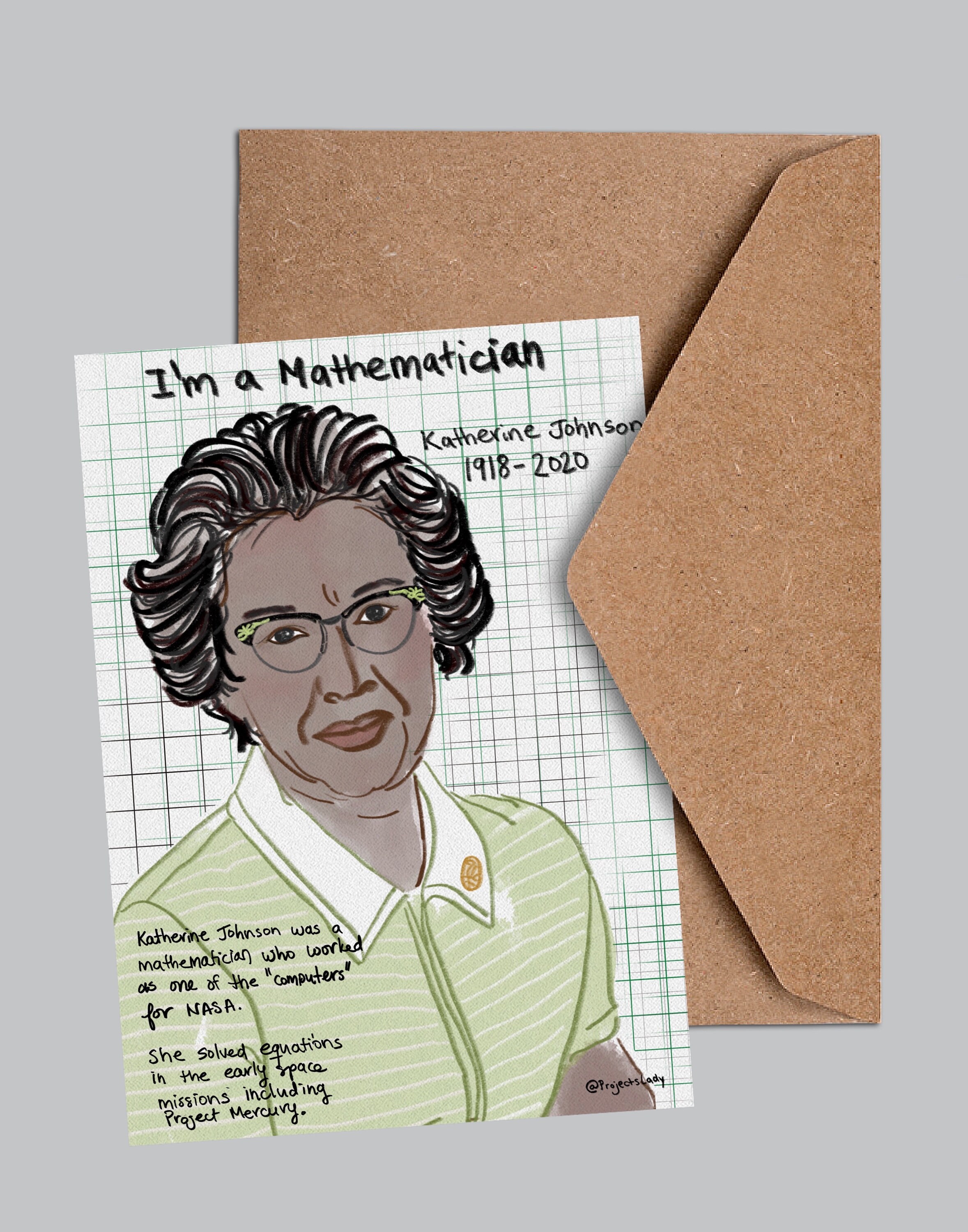 Women in STEM Art Print, Katherine Johnson Portrait, Hidden Figures ...