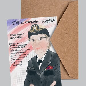 Women in STEM Art Print, Commander Grace Hopper Portrait, Woman Coder ...